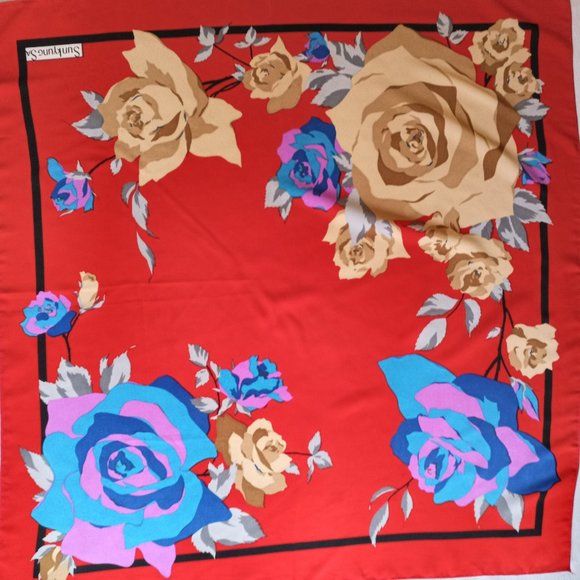 Sunkyong Sa | Accessories | Scarf Sunkyung Sa Euc 3x30 Red Turquoise ...